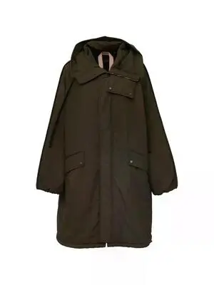 N°21 Quilted-panel Parka - Green