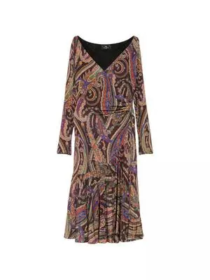 Etro Paisley-print Gathered Midi Dress