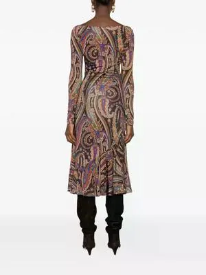 Etro Paisley-print Gathered Midi Dress