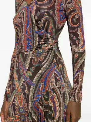 Etro Paisley-print Gathered Midi Dress