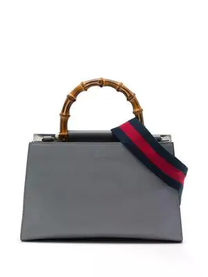 Gucci 2016-2026 Small Calfskin Bamboo Web Nymphaea Satchel
