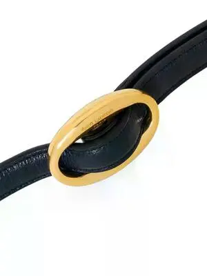 Saint Laurent Oval-buckle Leather Belt