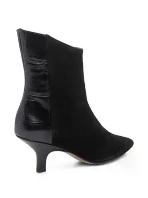 ANGEL ALARCON Croc-effect Panelled Suede Boots