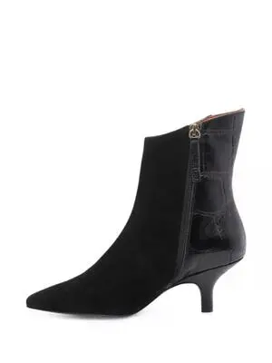 ANGEL ALARCON Croc-effect Panelled Suede Boots