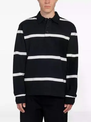 MINIMUM Tate Striped Long-sleeved Polo Shirt