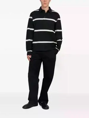 MINIMUM Tate Striped Long-sleeved Polo Shirt
