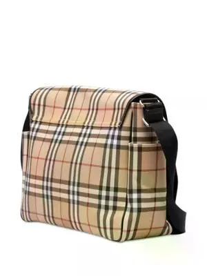Burberry 2000-2017 House Check Coated Canvas Flap Crossbody Bag