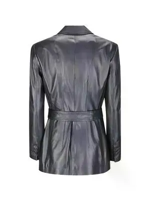 SWORD 6644 Belted Leather Jacket
