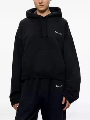 Vetements Logo-embroidered Cropped Hoodie