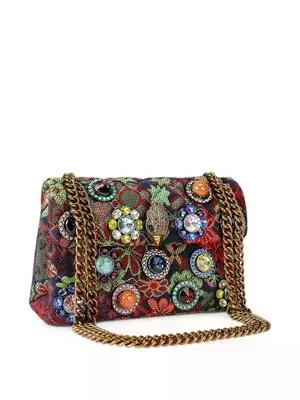 Kurt Geiger Crystal-embellished Floral-tapestry Shoulder Bag