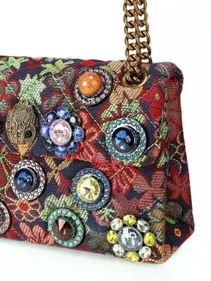 Kurt Geiger Crystal-embellished Floral-tapestry Shoulder Bag