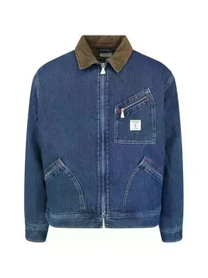 ROY ROGER'S Corduroy-collar Denim Jacket