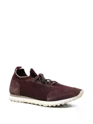 Eleventy Suede-panelled Knit Sneakers