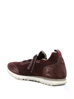 Eleventy Suede-panelled Knit Sneakers