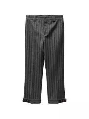 Versace Pinstripe Wool Twill Formal Pants