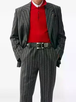Versace Pinstripe Wool Twill Formal Pants