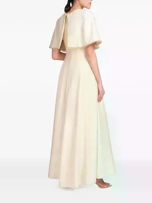 BARUNI Maxi Alya Cape-overlay Dress - Neutrals