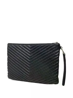 Saint Laurent 2017 Leather Chevron Monogram Document Holder Clutch Bag
