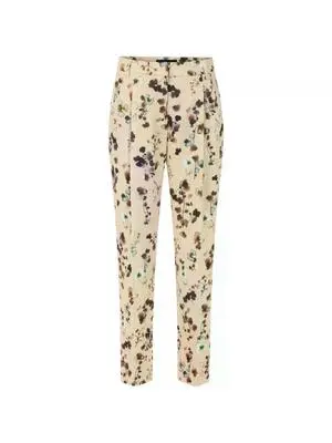 MARCCAIN Floral-print Pleated Trousers - Neutrals