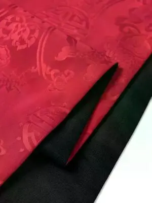 Shanghai Tang Two-faced Jacquard-woven Silk-cashmere Scarf - Red