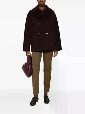JOSEPH Flavia Double-breasted Peacoat - Red