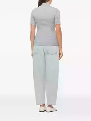 PANICALE Organza-collar Short-sleeved T-shirt