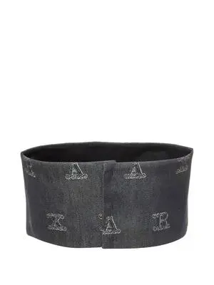 Max Mara Sfilata Monogram-pattern Denim Bandeau Top