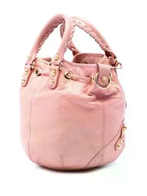 Balenciaga 2013 Mini Lambskin Motocross Giant 12 Pompon Bag Satchel - Pink