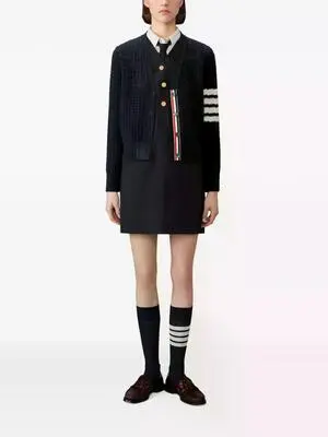 Thom Browne Merino-wool 4-bar Anchor-intarsia Cardigan