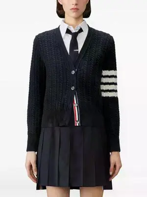 Thom Browne Merino-wool 4-bar Anchor-intarsia Cardigan