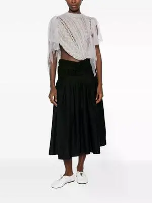 PAULINE DUJANCOURT Smocked Pleated Midi Skirt