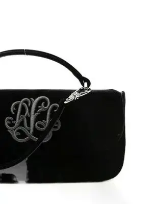 Ralph Lauren Logo-embroidered Velvet Shoulder Bag