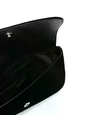 Ralph Lauren Logo-embroidered Velvet Shoulder Bag