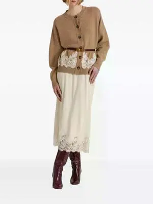 Alberta Ferretti Lace-trim Button-up Cardigan