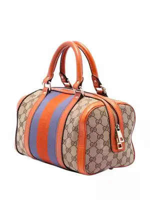 Gucci 2016-2026 Small Gg Canvas Web Joy Boston Bag Satchel - Neutrals