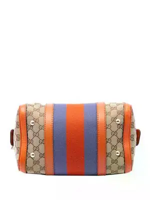 Gucci 2016-2026 Small Gg Canvas Web Joy Boston Bag Satchel - Neutrals