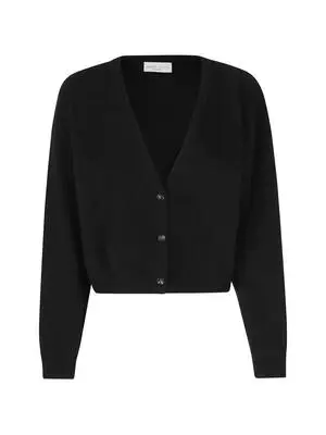 ROBERTO COLLINA V-neck Cropped Cardigan - Black