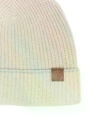 Eleventy Logo-patch Ribbed-knit Beanie Hat