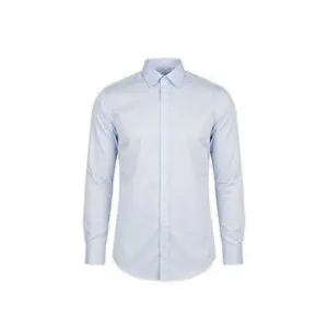 RON TOMSON Pure Cotton Classic Collar Sateen Dress Shirt Light - Blue