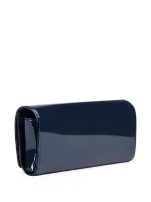 LE SILLA Logo-plaque Patent-finish Clutch Bag - Blue