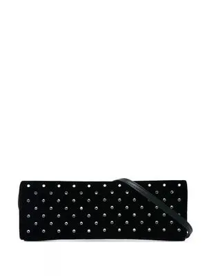 Saint Laurent 2017 Crystal Embellished Velvet Crossbody Bag - Black