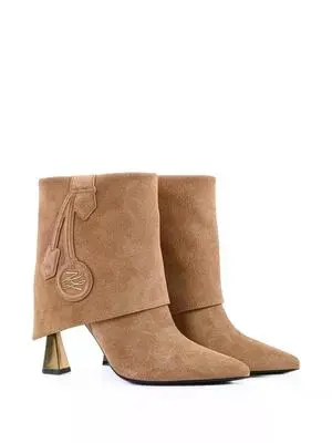 Karl Lagerfeld Logo-plaque Foldover-detail Ankle Boots