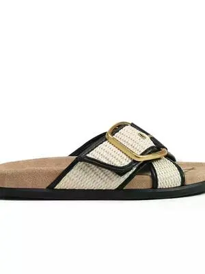 Sam Edelman Buckle Raffia Sandals