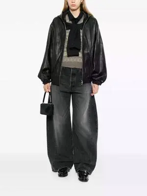 SSSTEIN Lamb Leather Hood Jacket