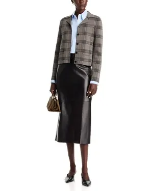 Lafayette 148 New York Check Stitch Knit Blazer