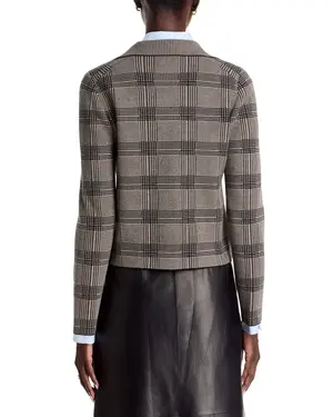 Lafayette 148 New York Check Stitch Knit Blazer