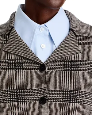 Lafayette 148 New York Check Stitch Knit Blazer
