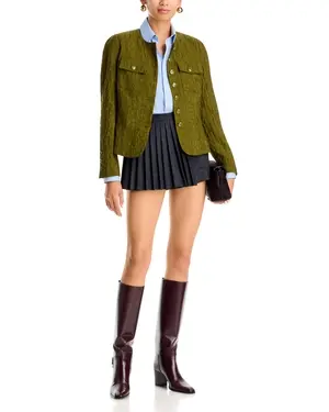 Sonia Rykiel Paris Textured Fitted Rounded Shoulder Jacket - Moss