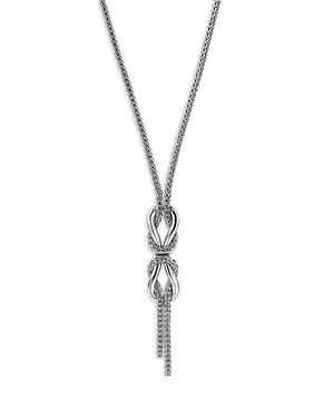 John Hardy Sterling Love Knot Woven Necklace - Silver