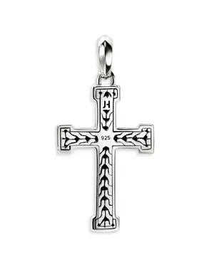 John Hardy Sterling Jh Essential Diamond Cross Pendant, 0.09 Tcw